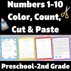 Numbers 0-10 Count, Color, Cut, and Paste Book - Play. Inquire. Make ...